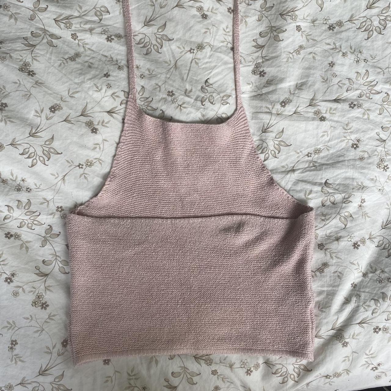 cute pink knit halter top 💗 fits S-M... - Depop