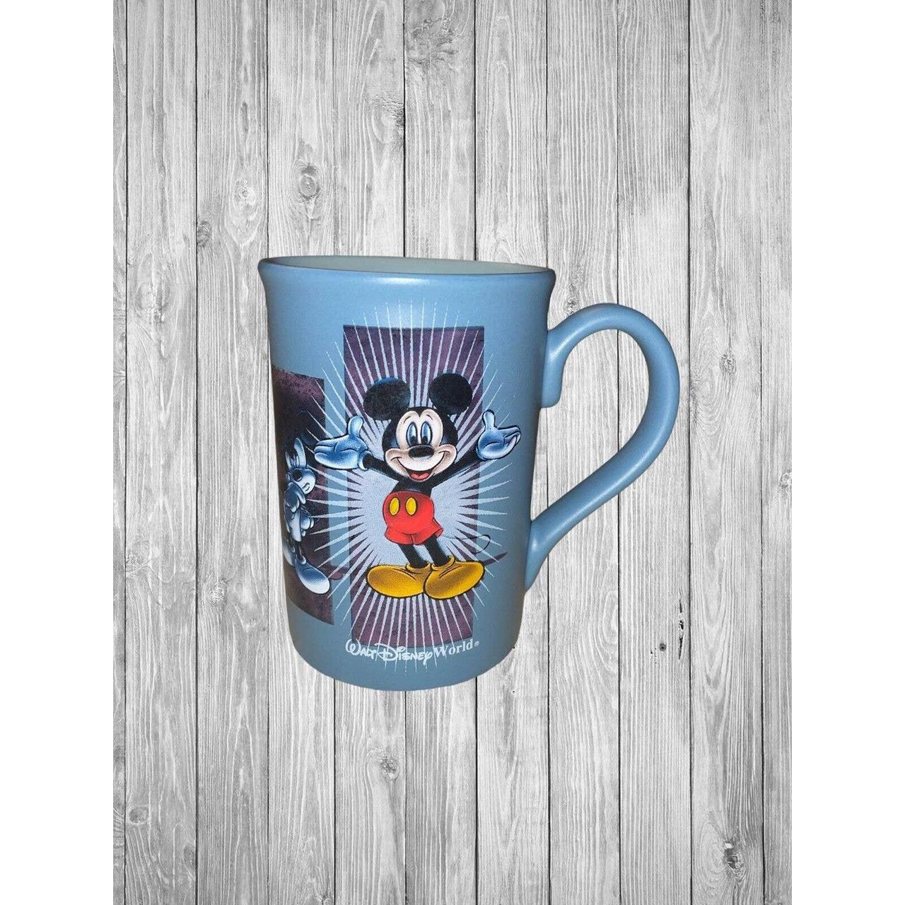 Mickey Mouse Faces Coffee Tea Cup Mug Blue Ceramic... - Depop