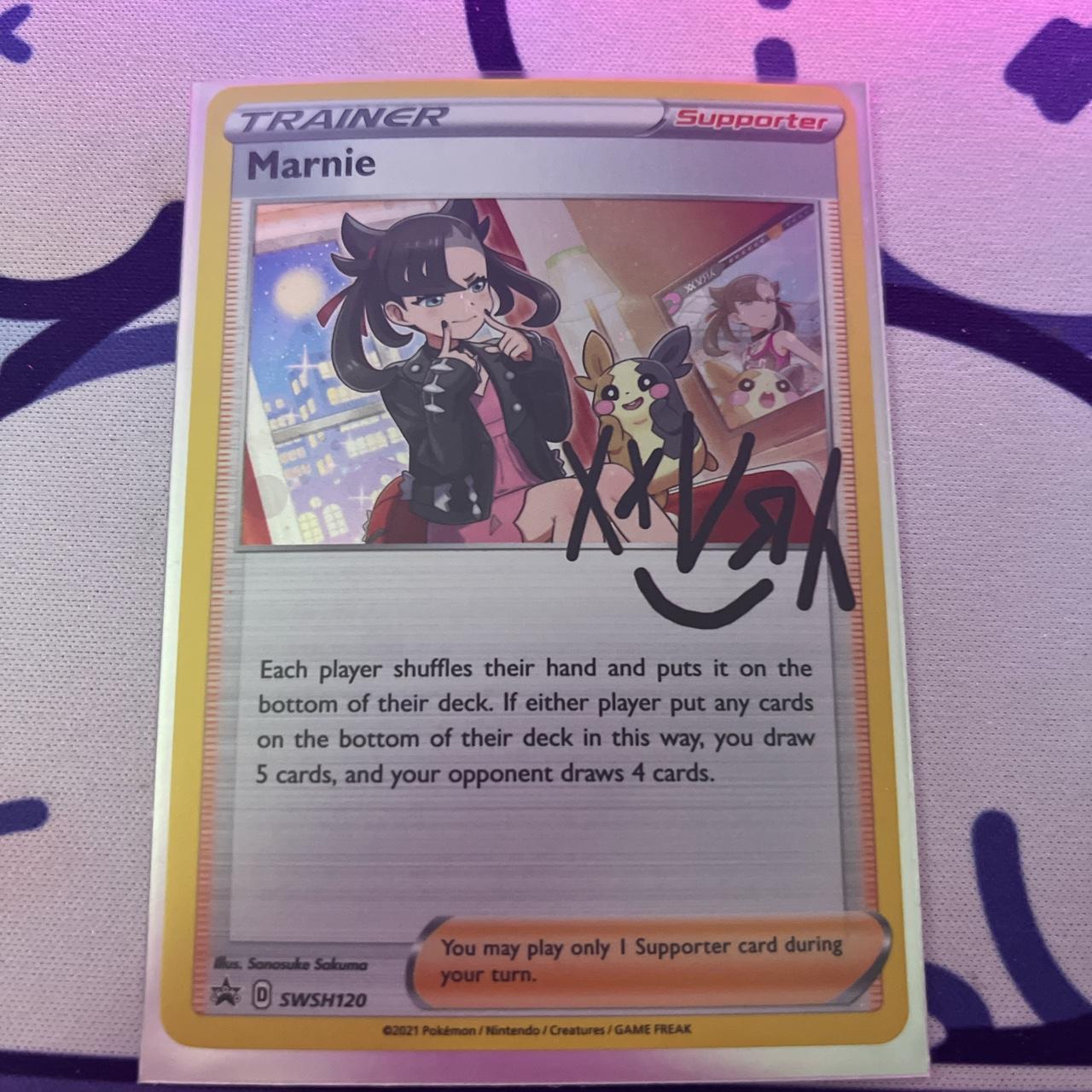 Signed Marnie Trainer Pokémon Card - Comes in a... - Depop