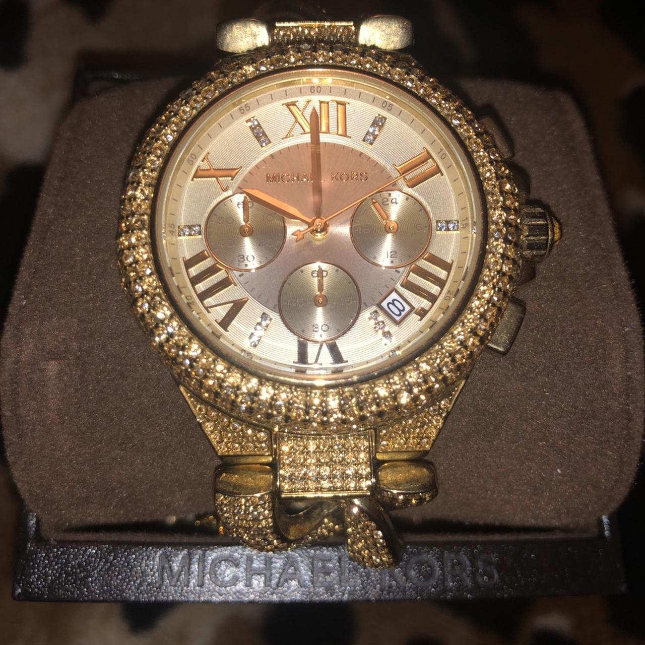RARE Michael Kors Gold crystal chain link women’s... - Depop