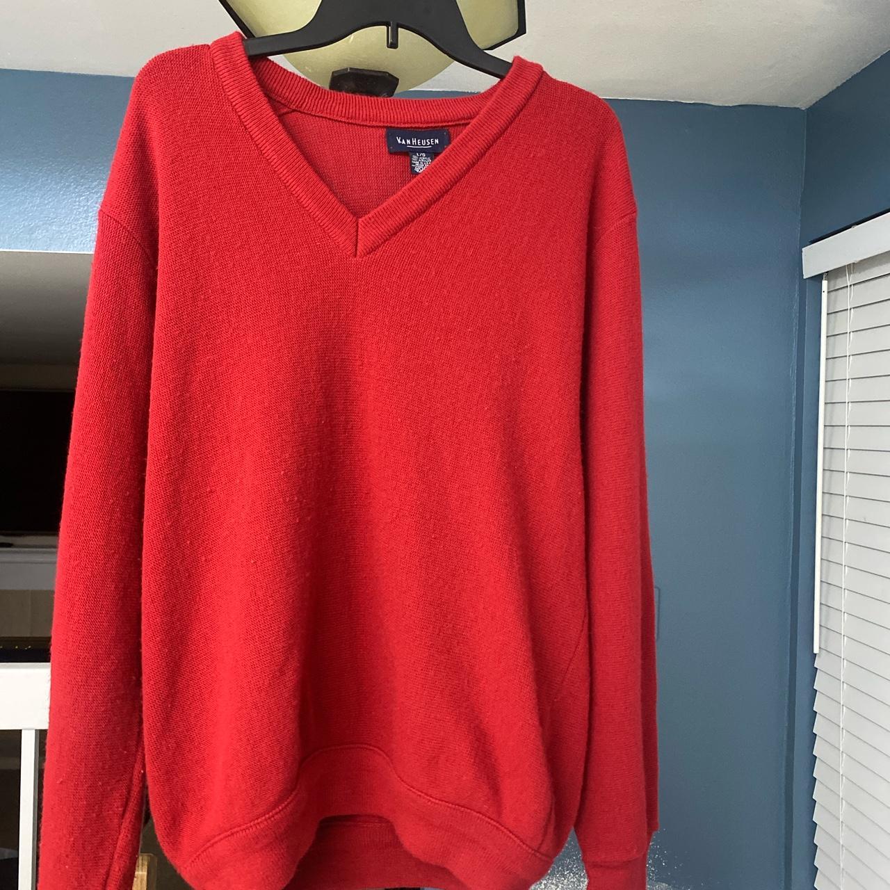 Vintage made in USA red sweater size large, a bit... - Depop