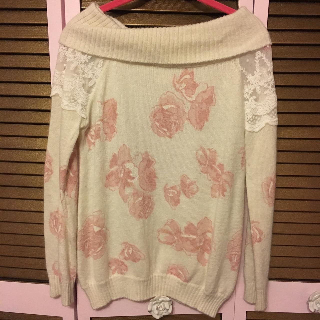 Liz Lisa off shoulder sweater! Has roses and see... - Depop