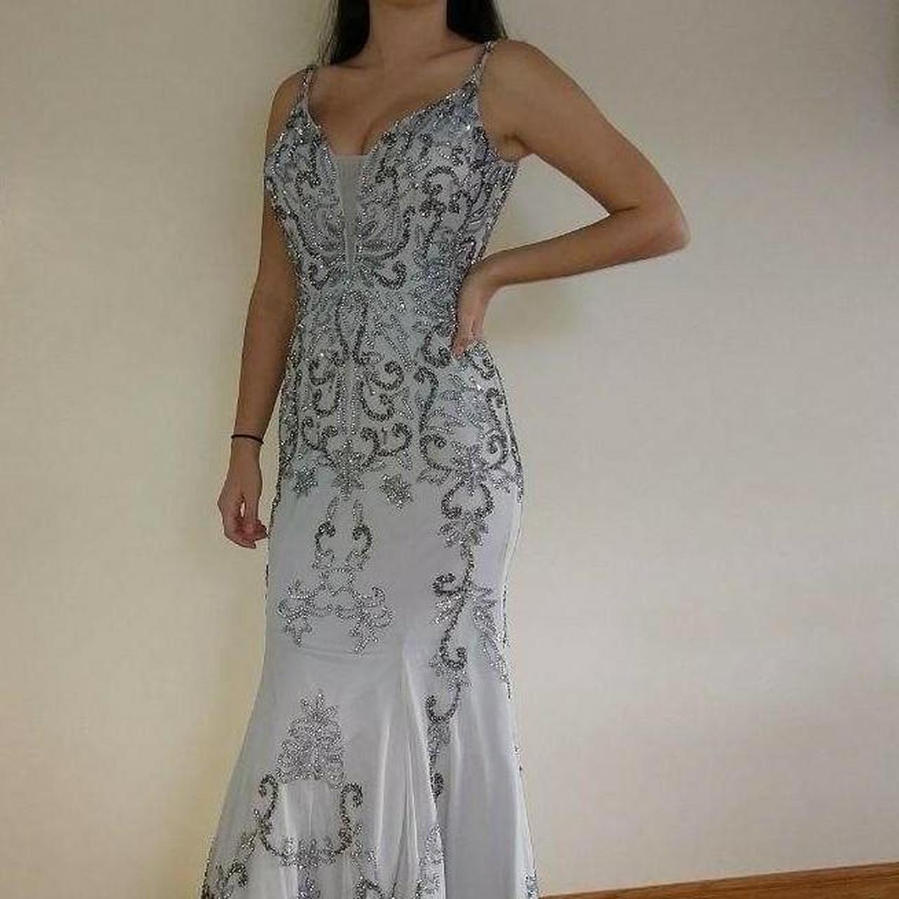 FORMAL DRESS - SIZE 8 Beautiful, cool grey, sparkly... - Depop