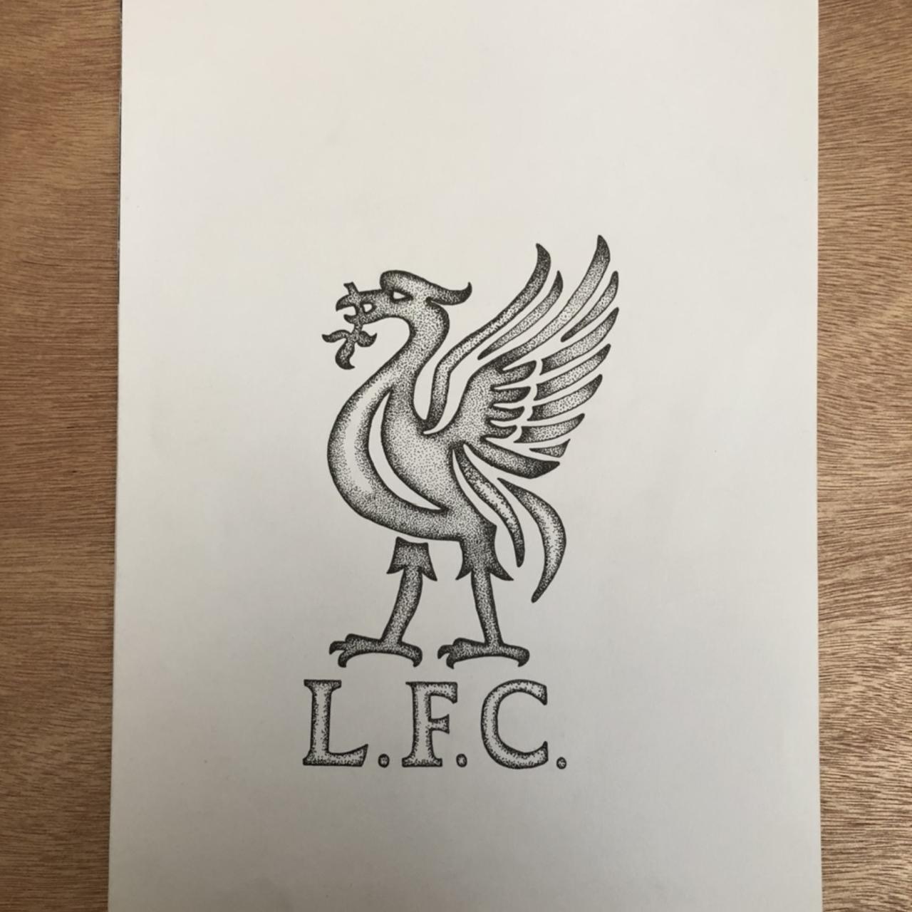 LFC Liver bird pen drawing 🖊 Drawing will be... - Depop
