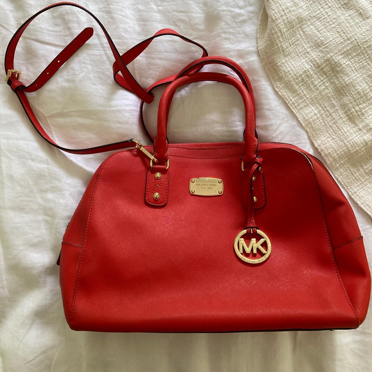 Michael Kors Red handbag Comes with over shoulder... - Depop