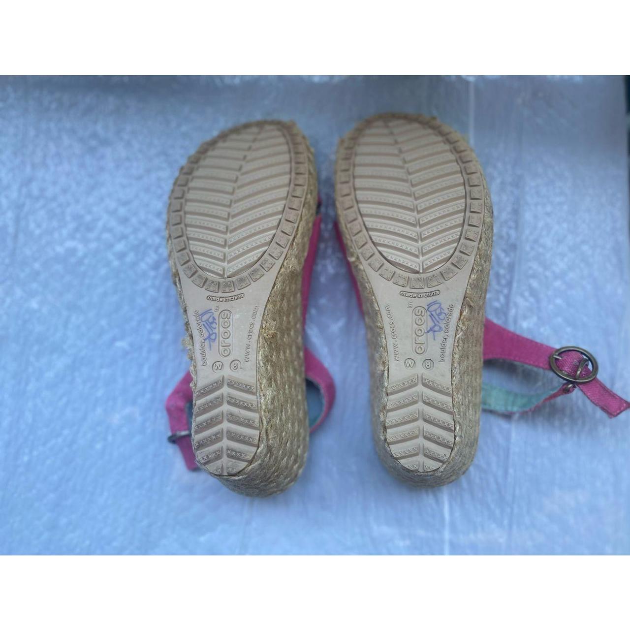 Crocs Women’s A-Leigh Wedge Pink Espadrilles Sandals... - Depop