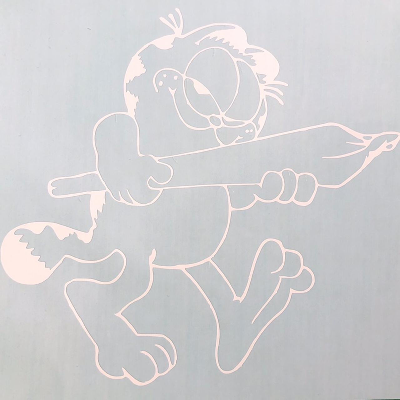 Garfield Cat Holding Marijuana Joint White... - Depop