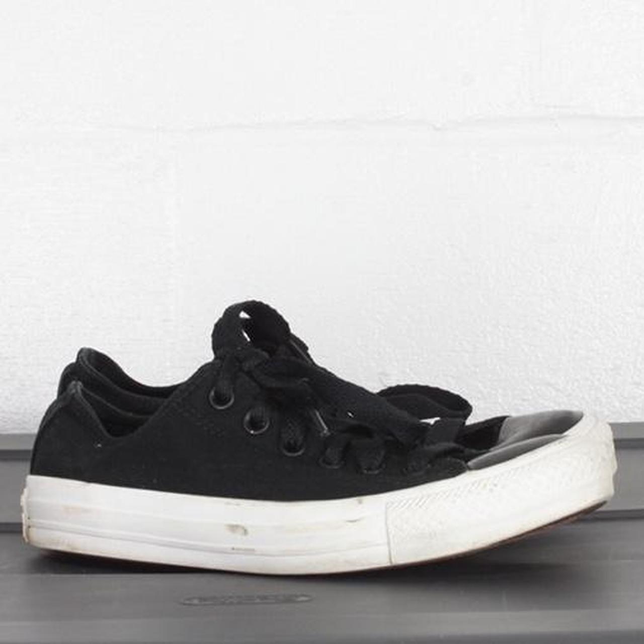 Black converse with black details and white soles.... - Depop