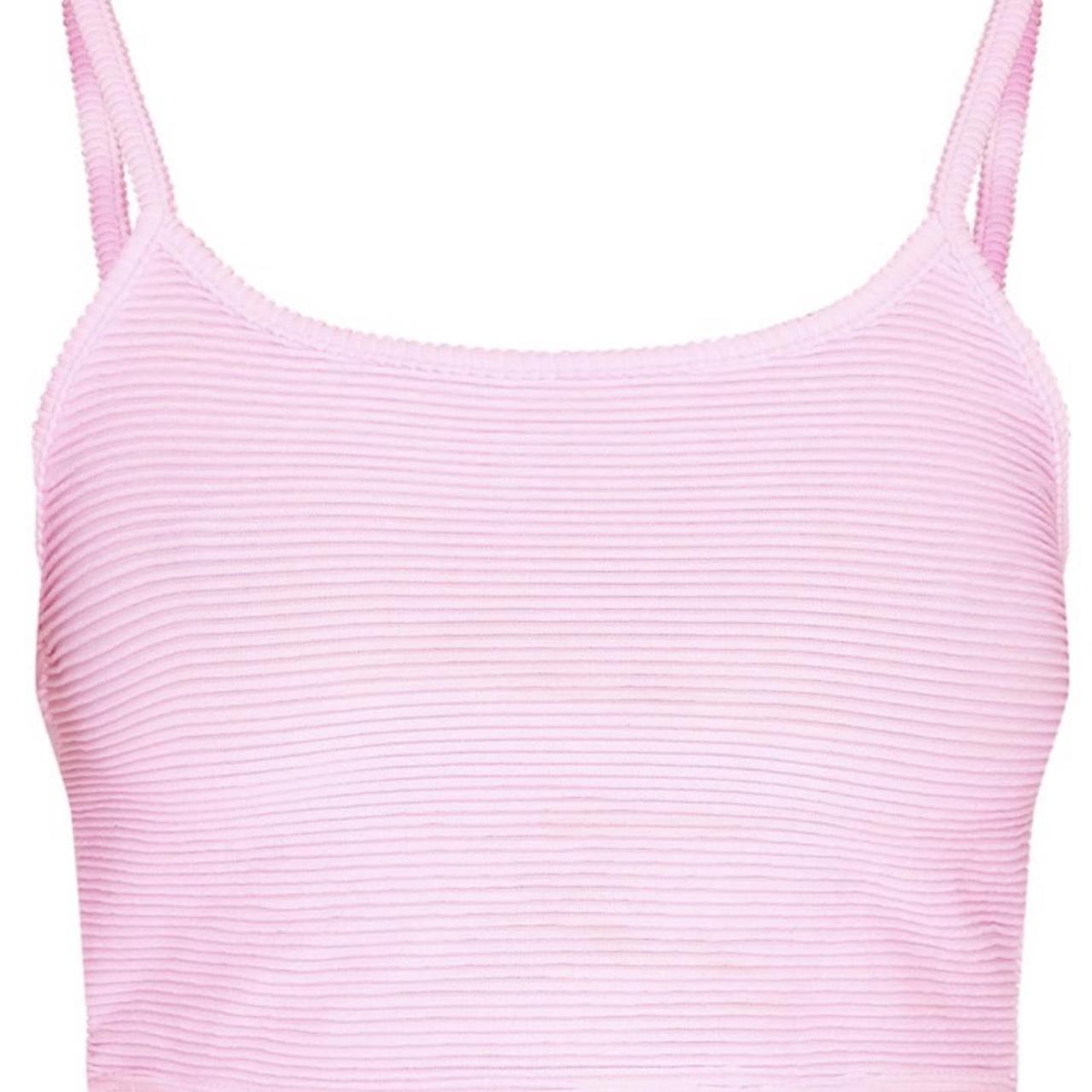 Baby pink PLT ribbed crop top, only worn once :)... - Depop