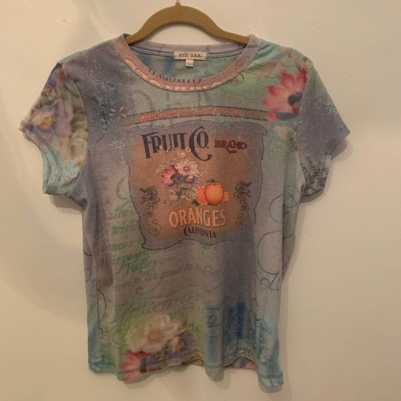 y2k xcit usa t shirt! Rhinestone, tie dye Super... - Depop