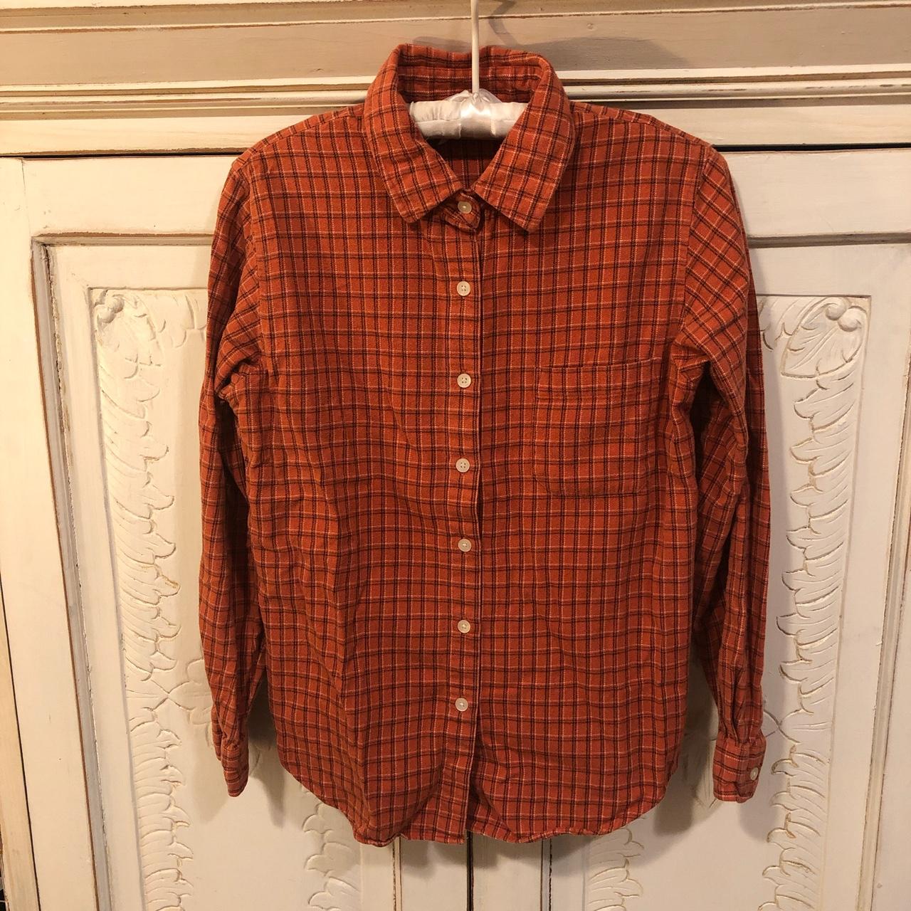 Orange Pendleton Plaid Flannel. Not sure of size but... - Depop
