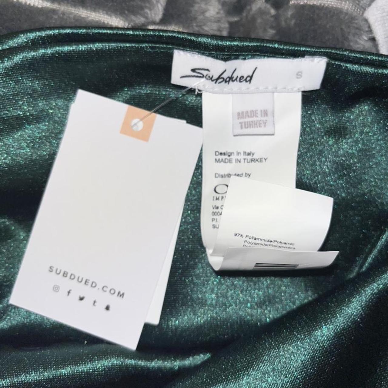 green subdued halter neck top with chain, brand new... - Depop