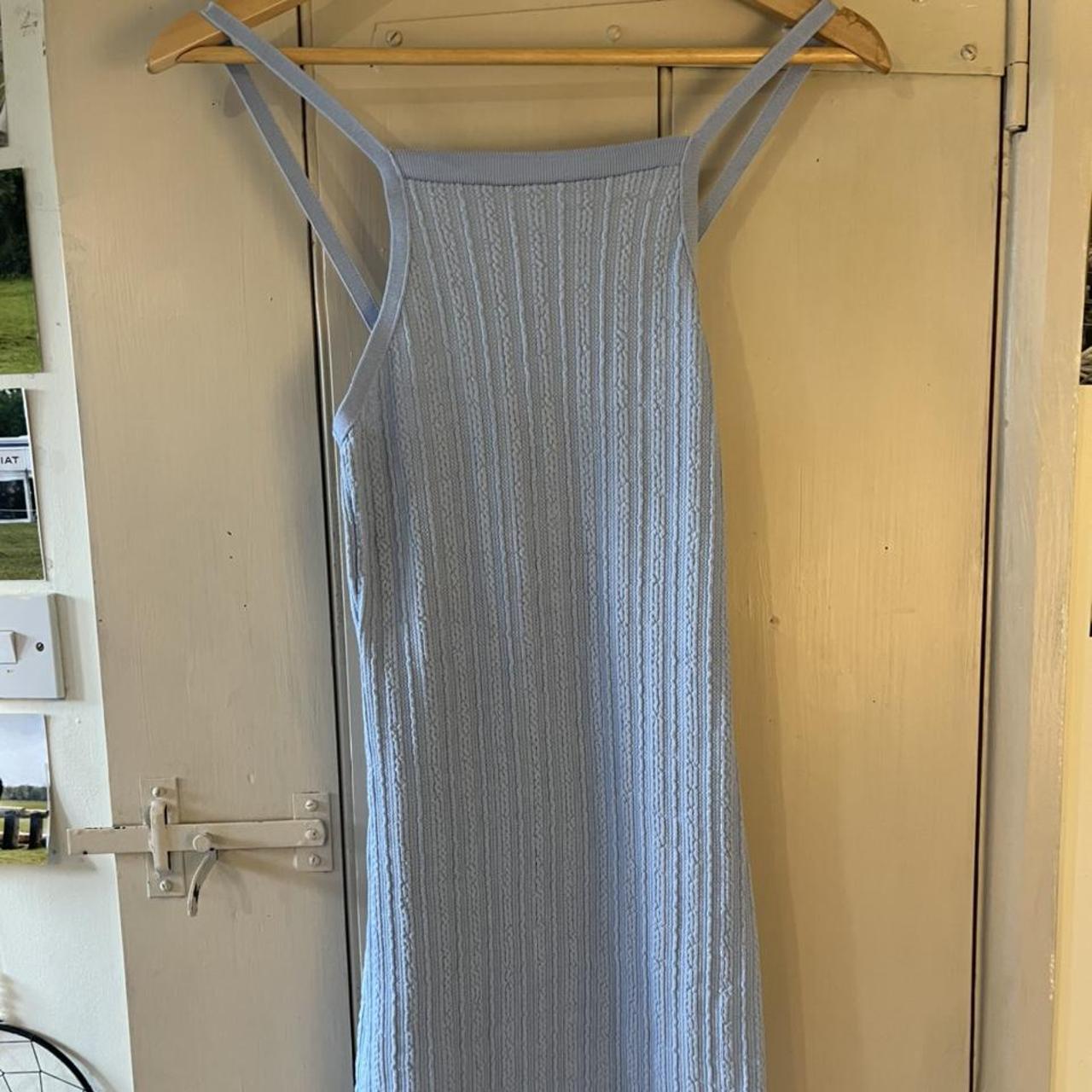 Zara bodycon dress super summery light blue worn... - Depop