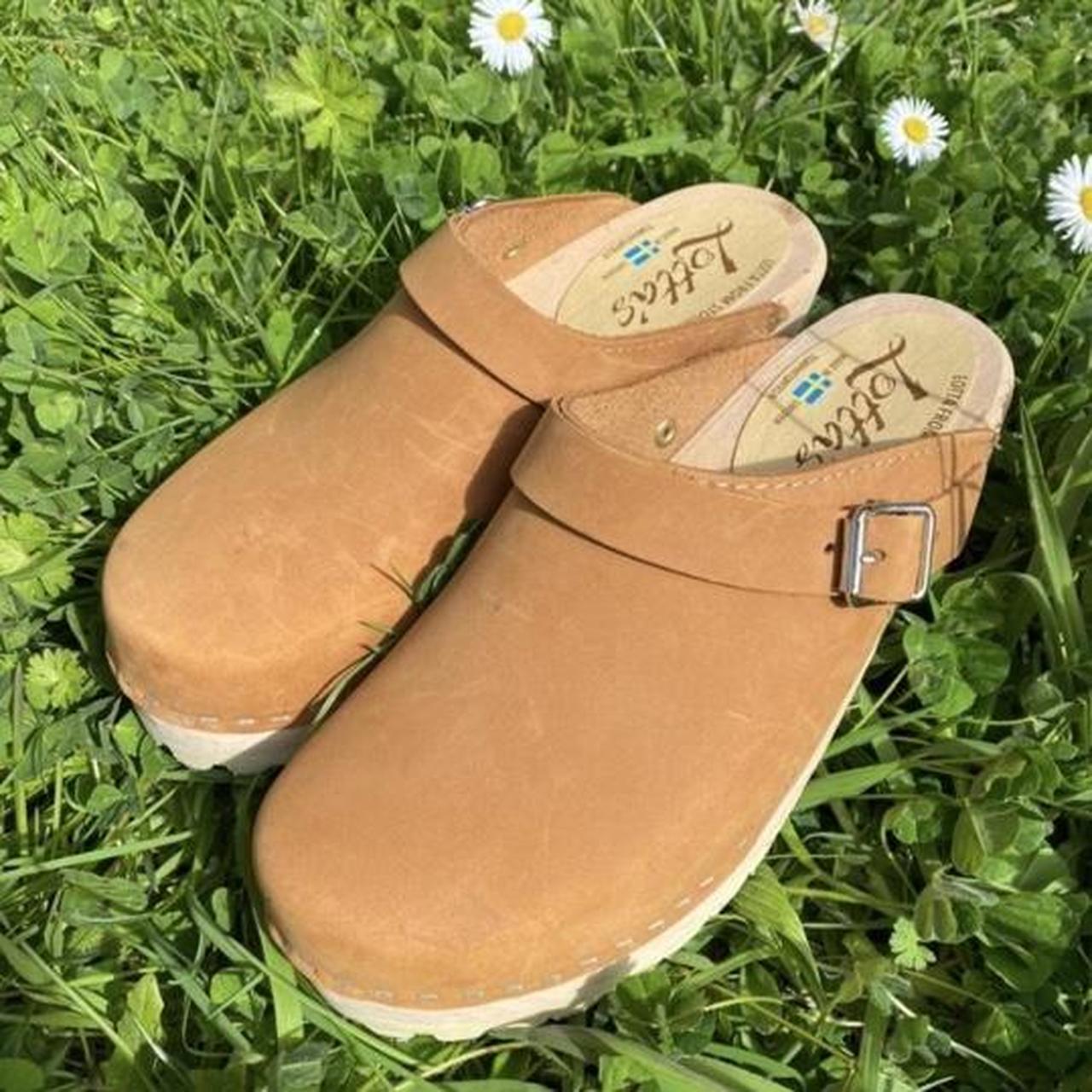 lottas clogs / wooden bottom with rubber soles size... - Depop