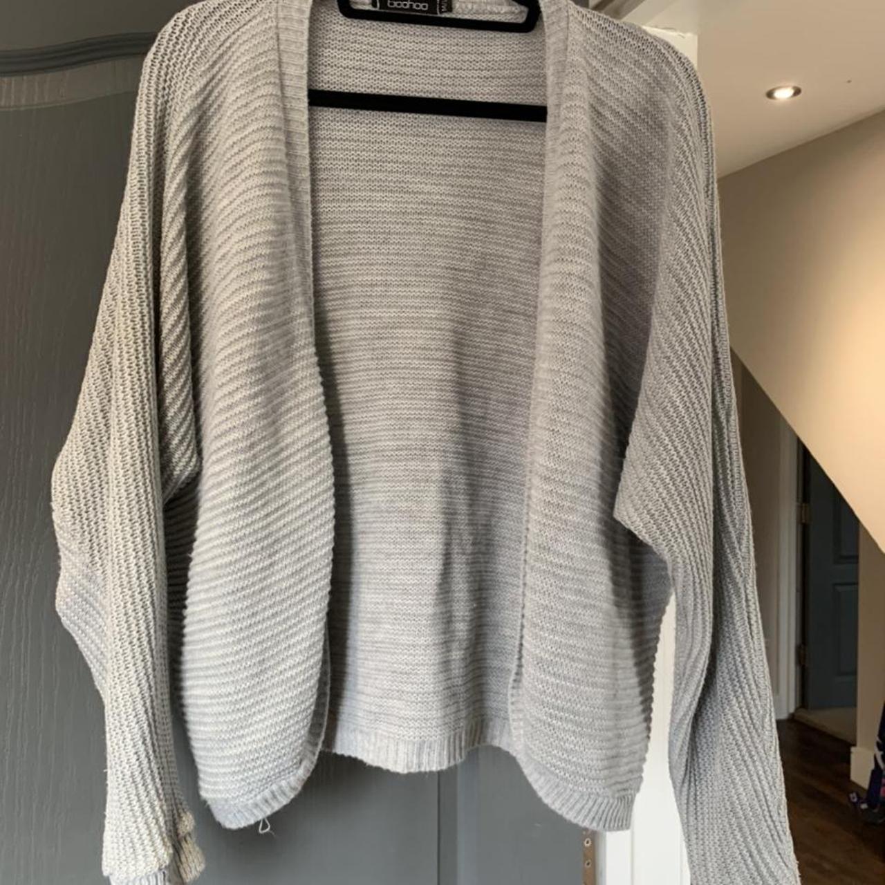 Boohoo oversized grey knitted cardigan. Been worn a... - Depop
