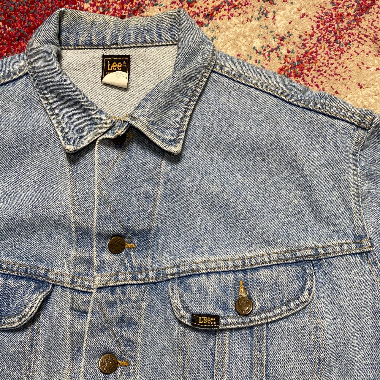 Vintage ‘90 Lee Rides Denim Jacket Color: Light... - Depop