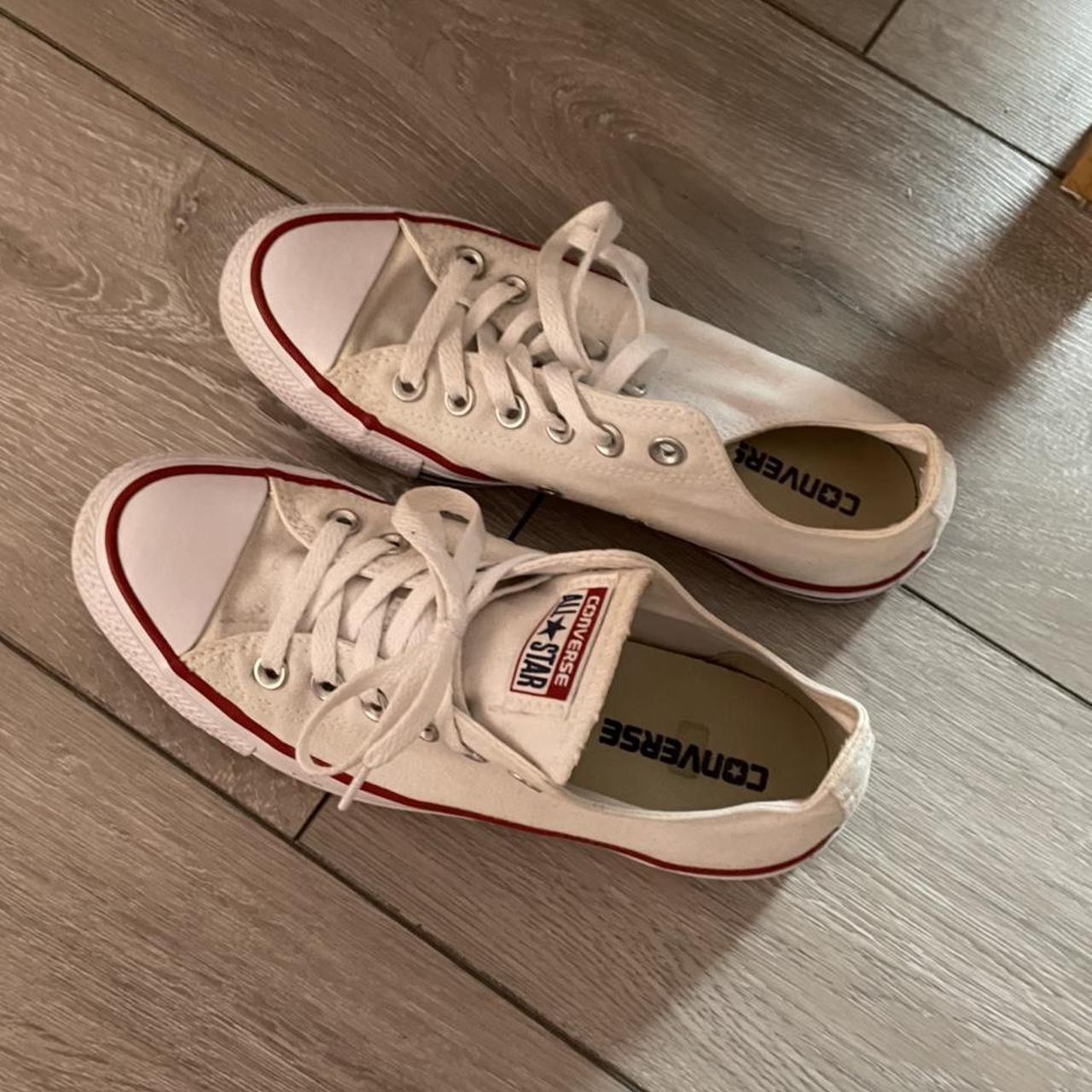 White converse Size 5 Well worn but still lots of... - Depop
