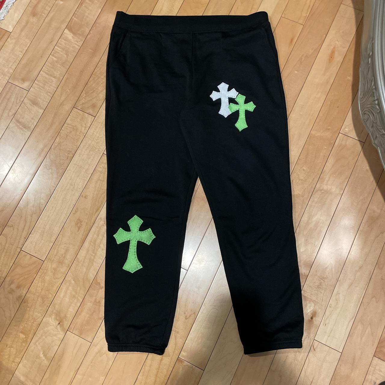 cross patch sweatpants. Handmade PANTS IN THE... - Depop