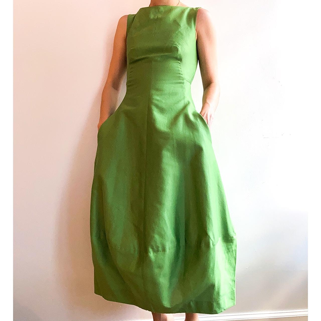 Grass Green Cos dress with fitted bodice and cocoon... - Depop