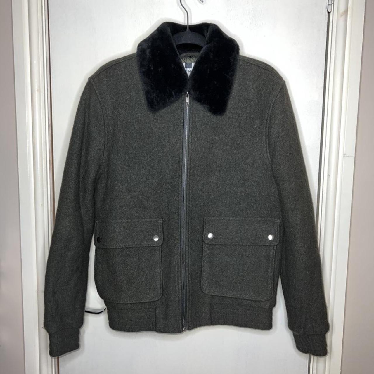 Topman aviator jacket in dark green Used once Size... - Depop