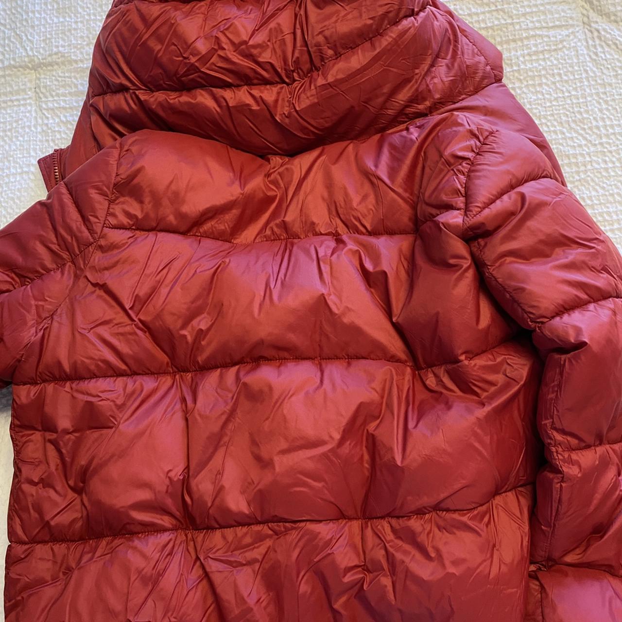Red puffer jacket. Falls at hips. Only worn a couple... - Depop