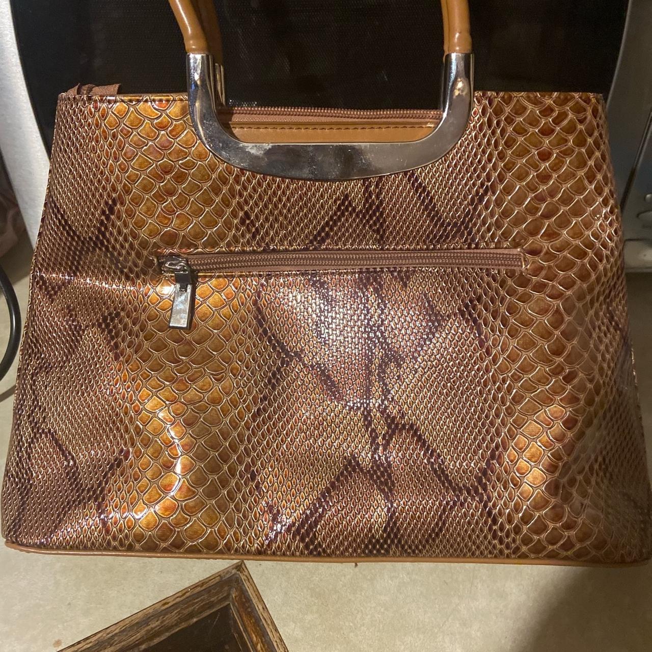 Brown snake print Gucci bag very good condition no... - Depop