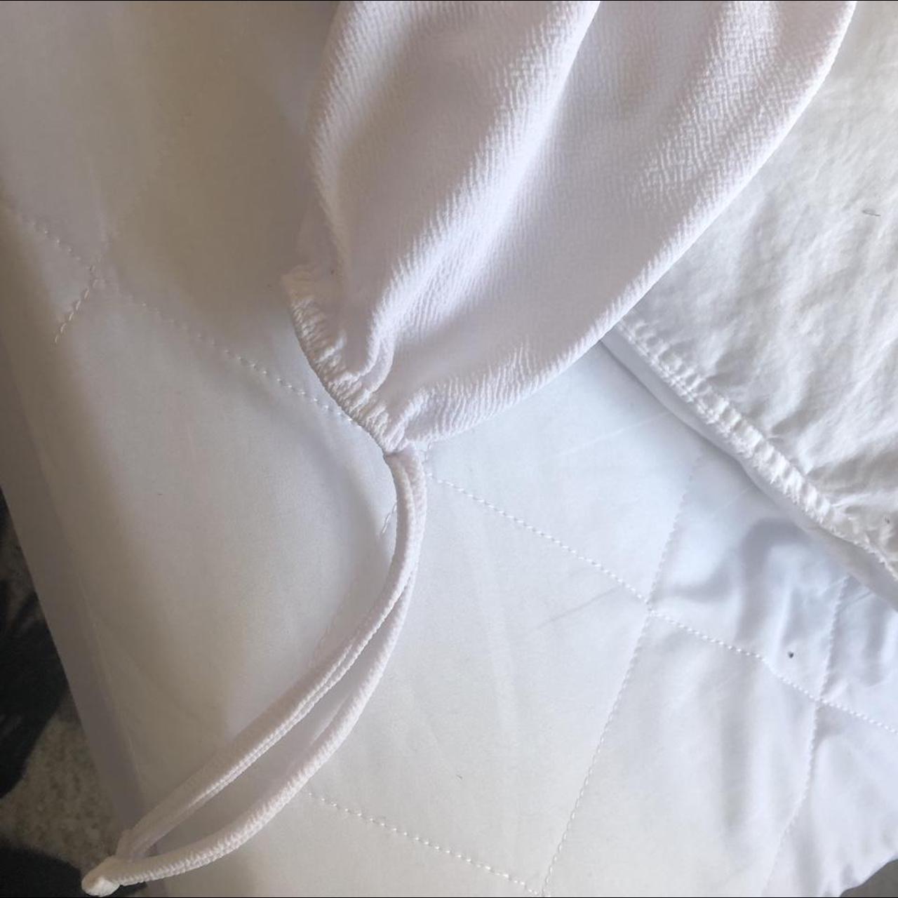 pretty little thing white long sleeved ruched string... - Depop