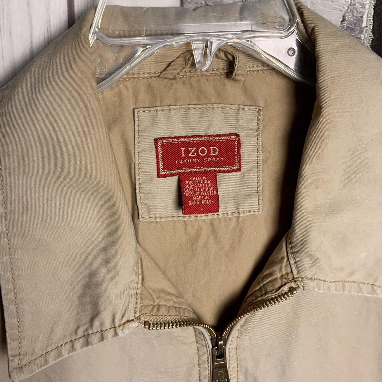 Izod Luxury Sport Khaki Lined Jacket Men L Shell &... - Depop