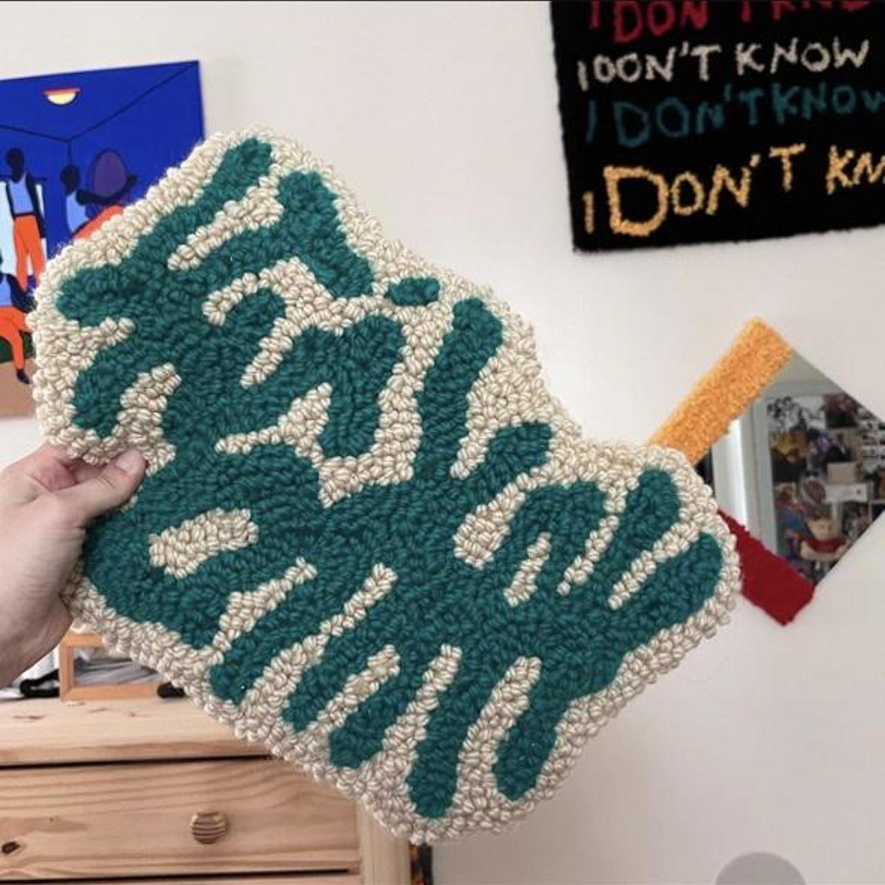 "ITS OKAY" distorted mini rug by me. Punch... - Depop