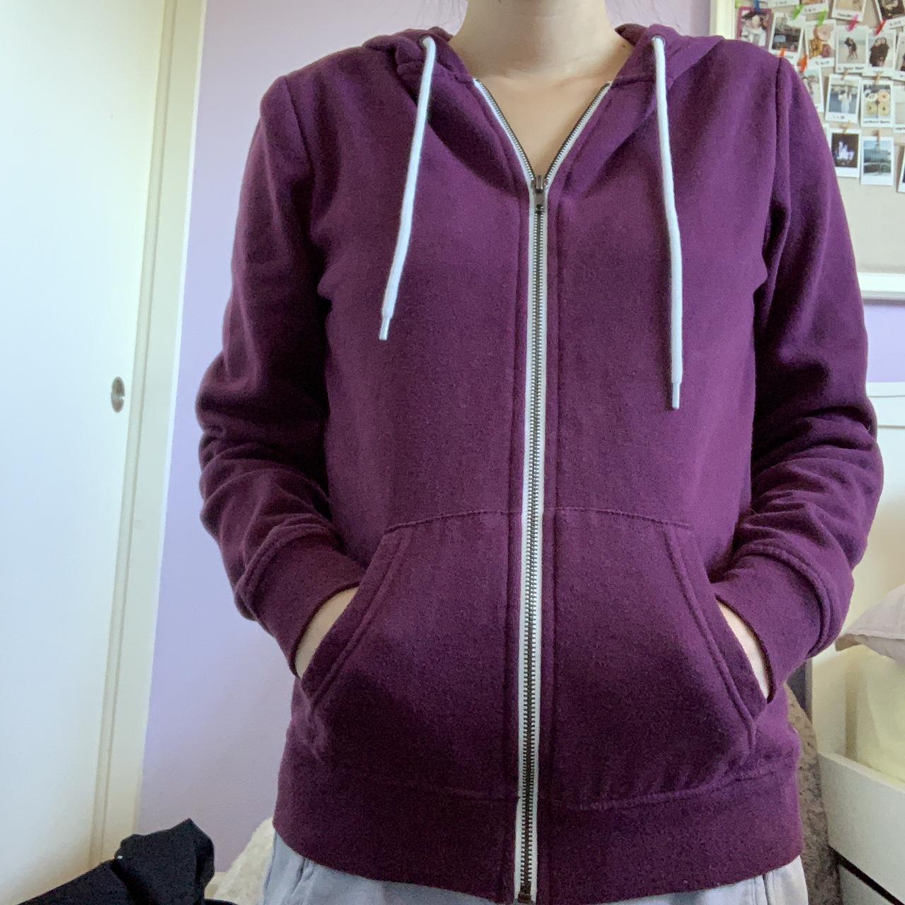 Maroon zip up hoodie jacket. Brand is Zine.... - Depop