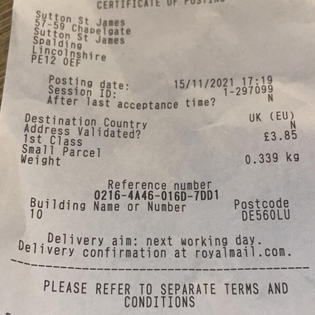 Proof of postage @kellyc2003 x - Depop