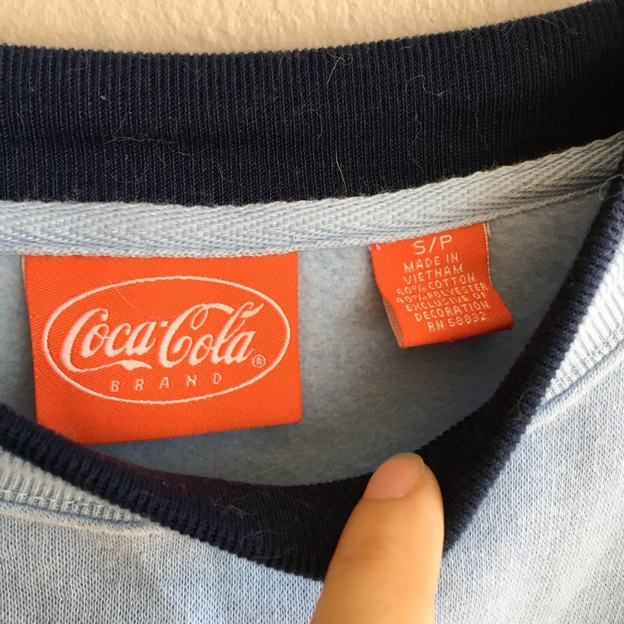 Coca-Cola Men's Blue and Navy Jumper | Depop