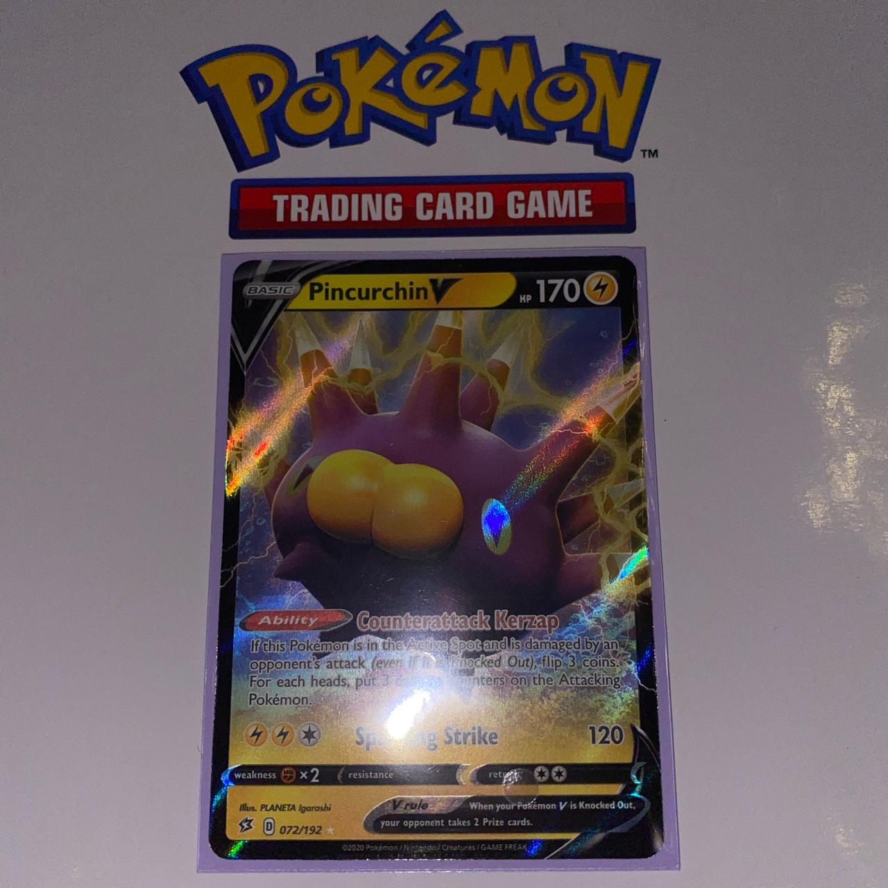 Pokemon card Pinchurin V half art 072/192 REBEL... - Depop