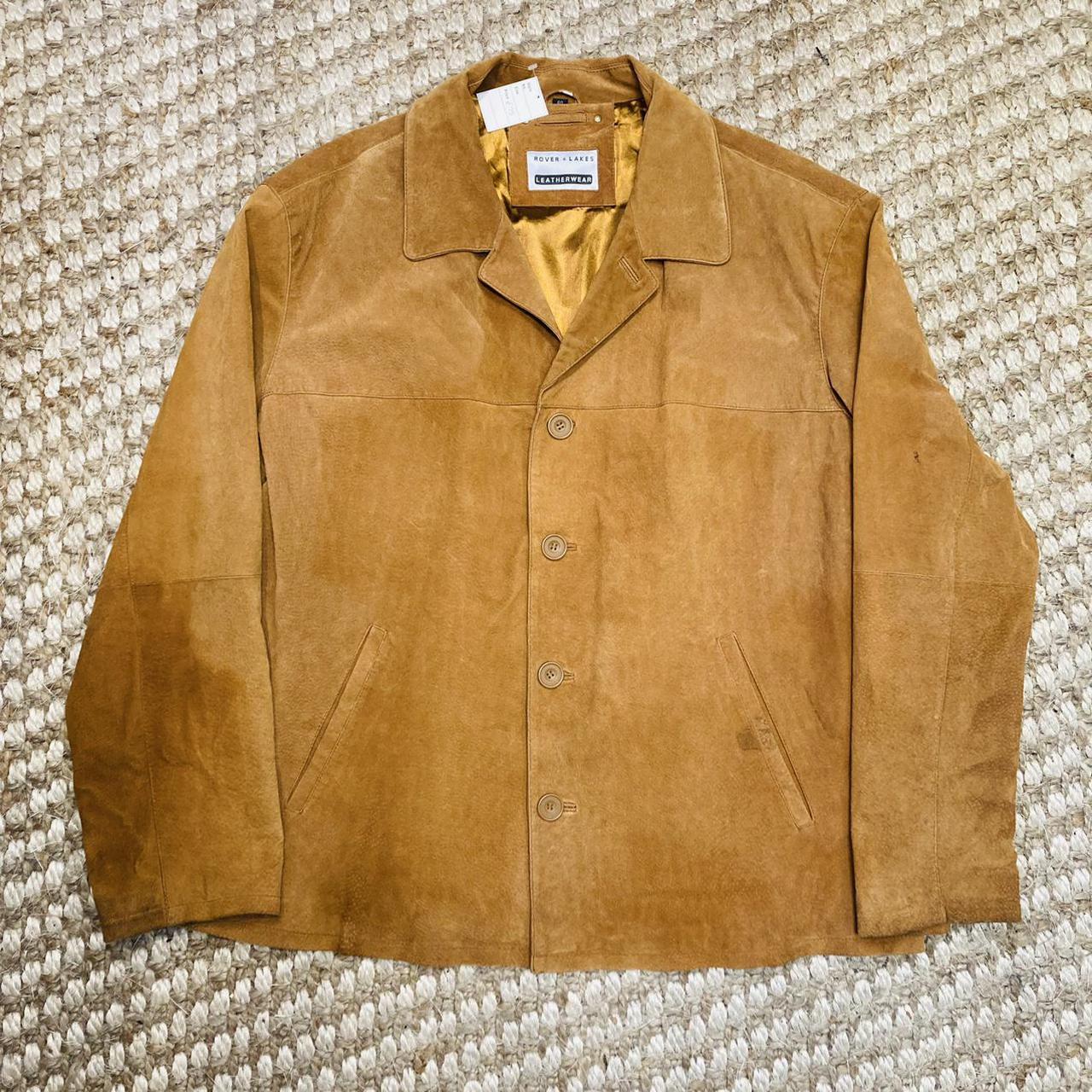 Our men’s suede light caramel brown jacket features... - Depop