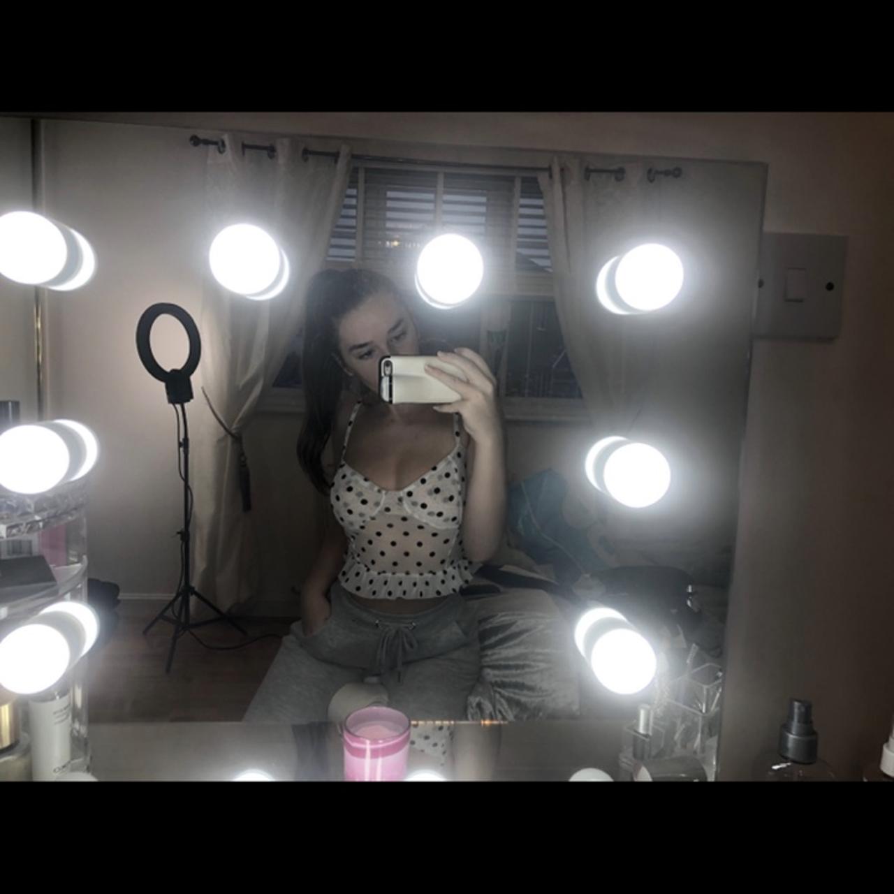 White Mesh Polka Dot Bralet Top Size 4 Never... - Depop