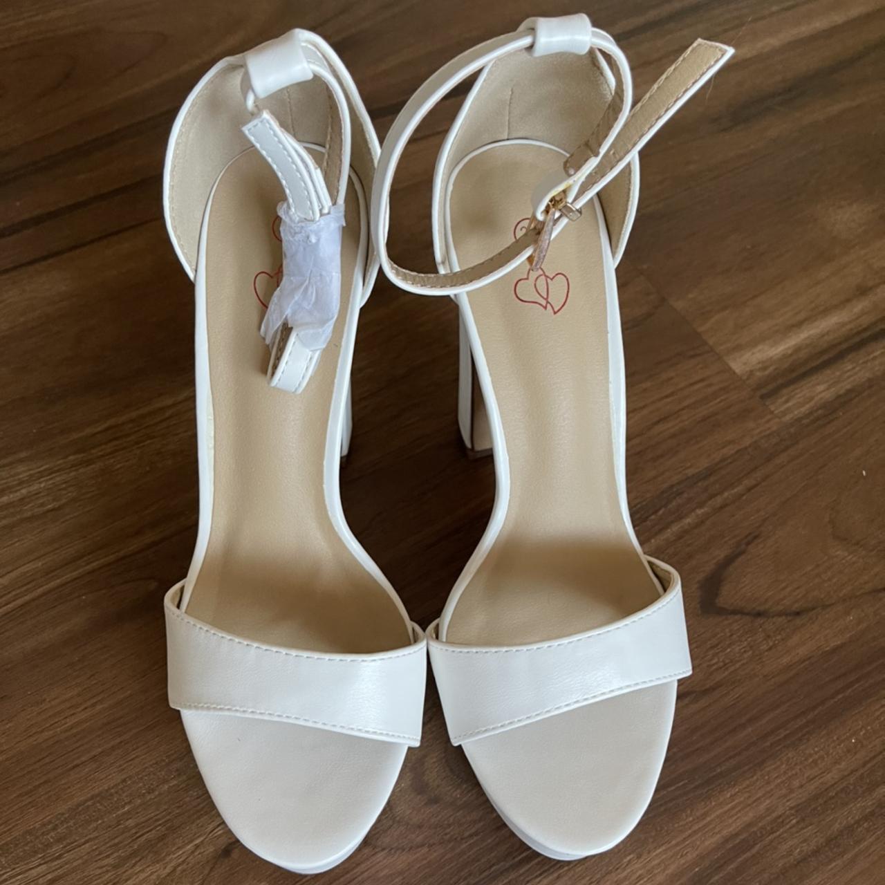 Brand new white platform heels! (I got them for grad... - Depop