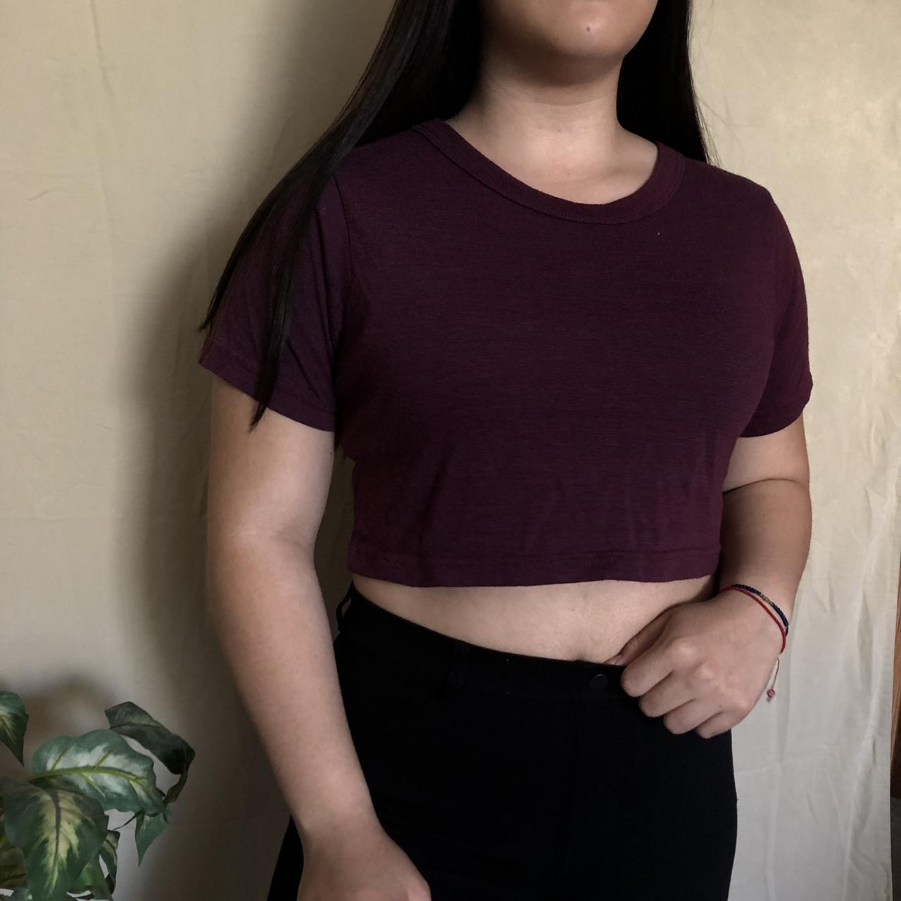 American Apparel Crop Top •maroon crop top •size:... - Depop
