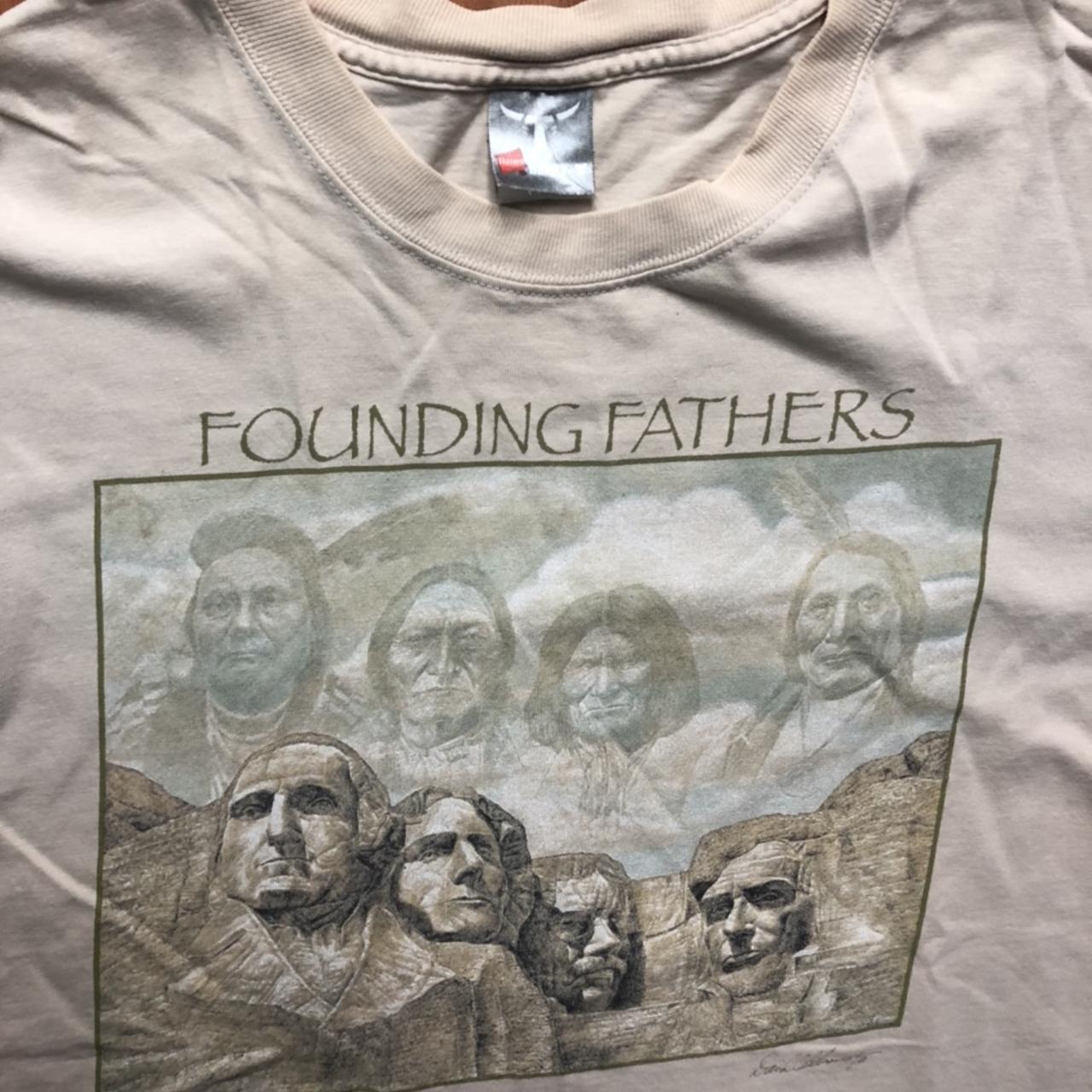 Founding fathers Mount Rushmore tee Beefy Hanes... - Depop