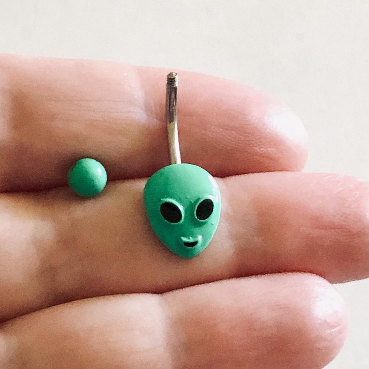 Green Alien belly button ring, coolest navel... - Depop