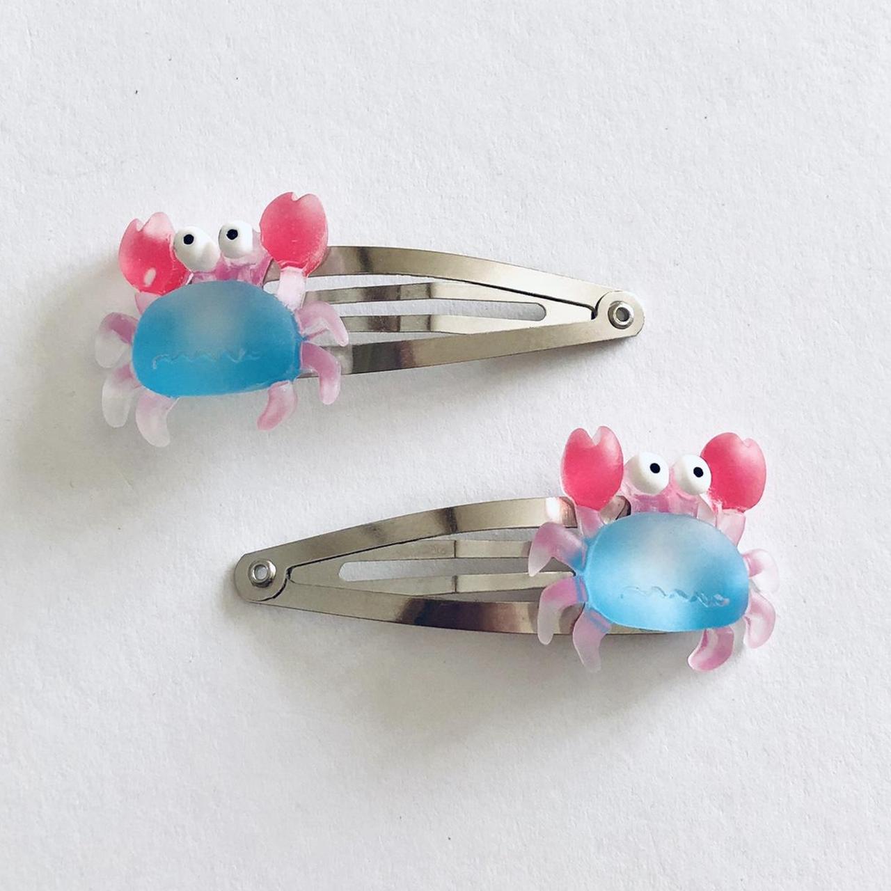 Pastel crabs hair clips, ocean beach vacation snap... - Depop