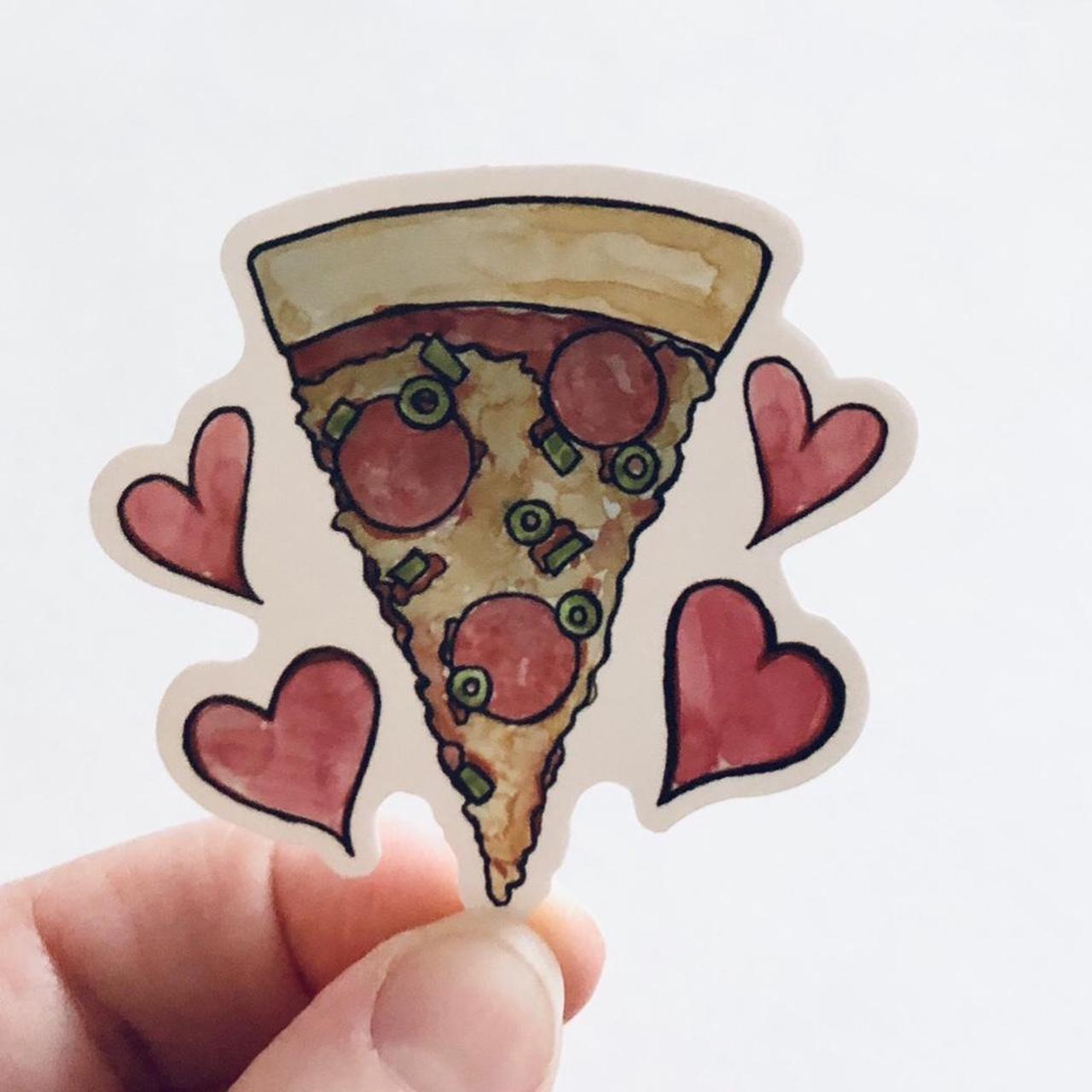 Love pizza sticker, food lovecore aesthetic,... - Depop