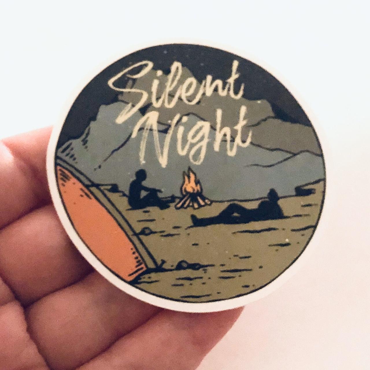 Silent night, beautiful night sky sticker with... - Depop