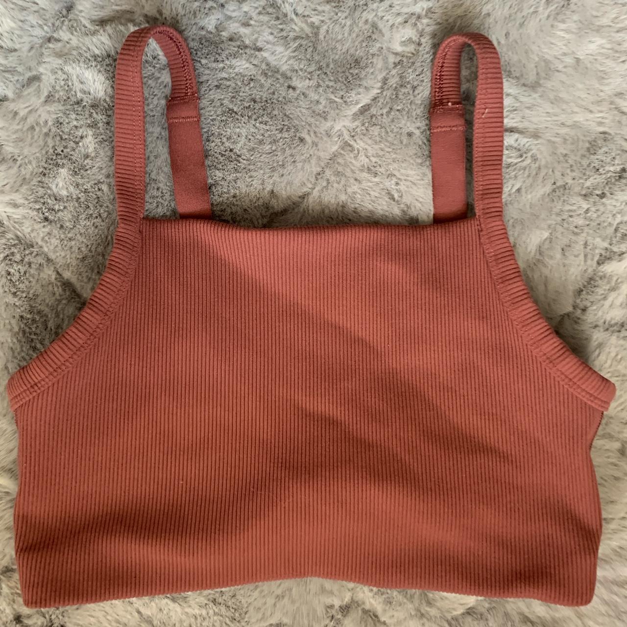 Offline by Aerie pink high neck ribbed sports bra... - Depop