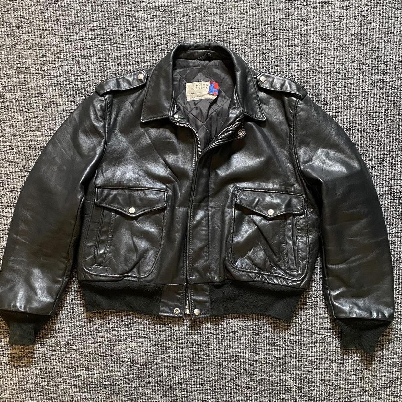 Vintage Schott Jacket Aviator leather Jacket... - Depop