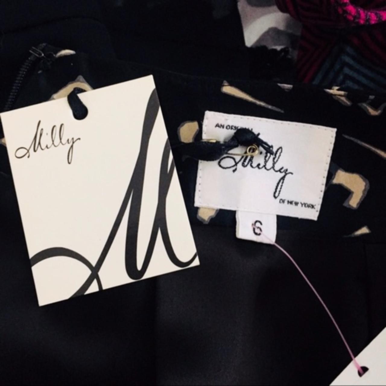 Milly New york Silk skirt with gold geometric print... - Depop