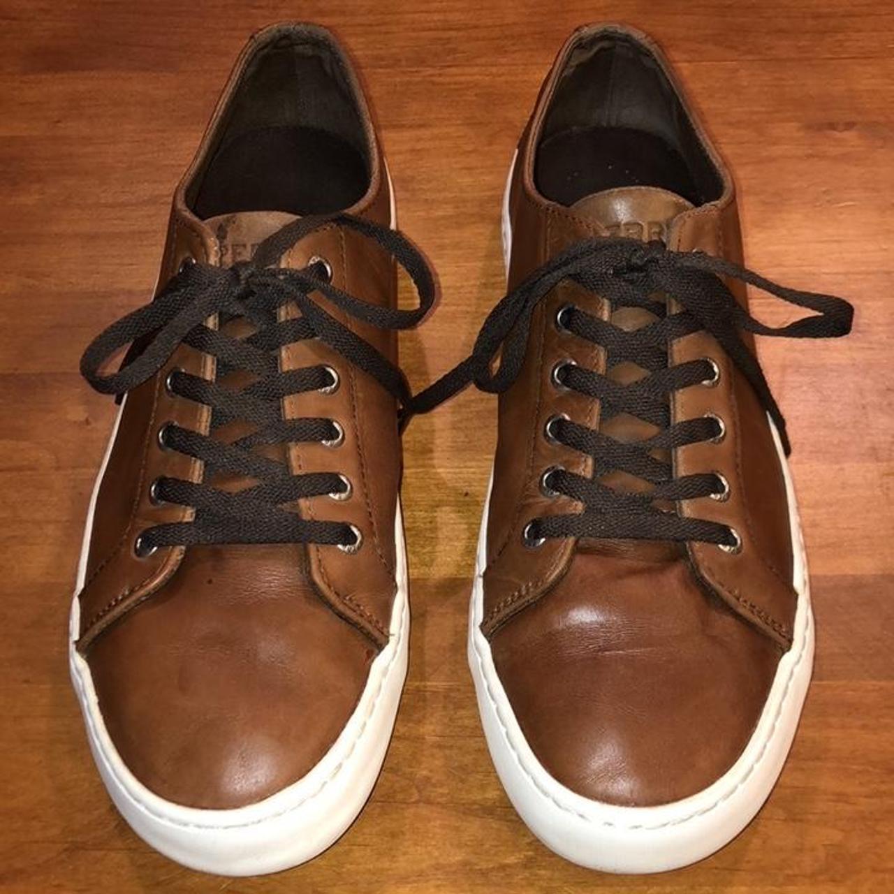 SPERRY TOP-SIDER Leather Sneakers Cognac Brown Men’s... - Depop