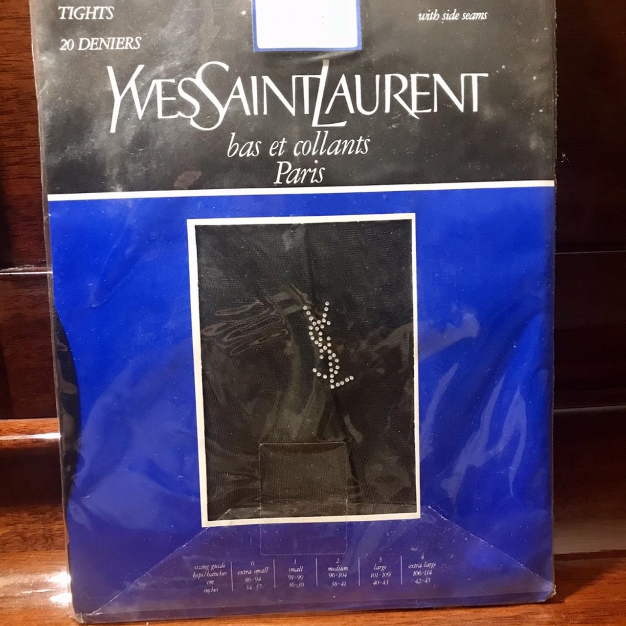 Collant vintage anni ‘90 nero Yves Saint Laurent con... - Depop