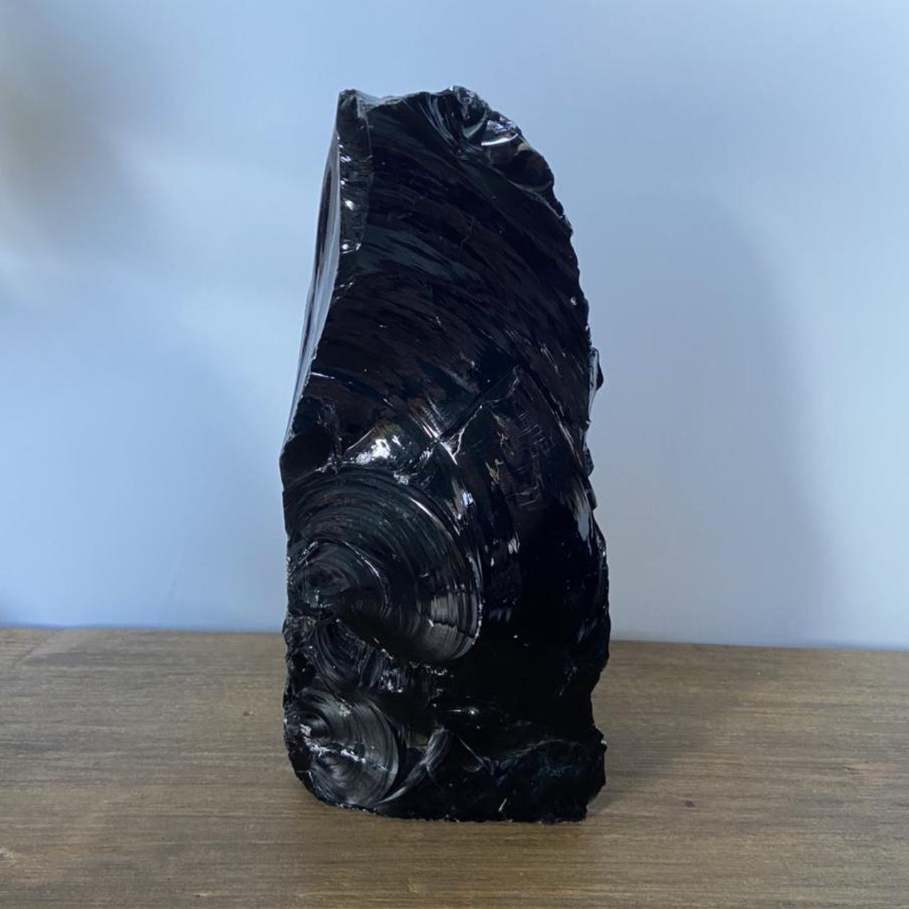 Large Black obsidian natural tower approx 18cm... - Depop