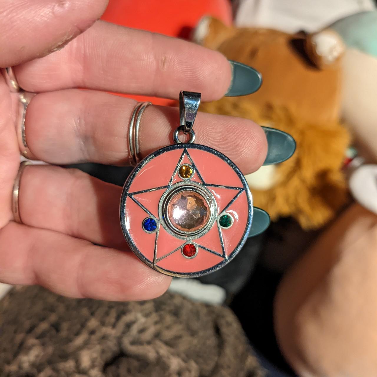 Super cute Sailor Moon enamel pendant with... - Depop