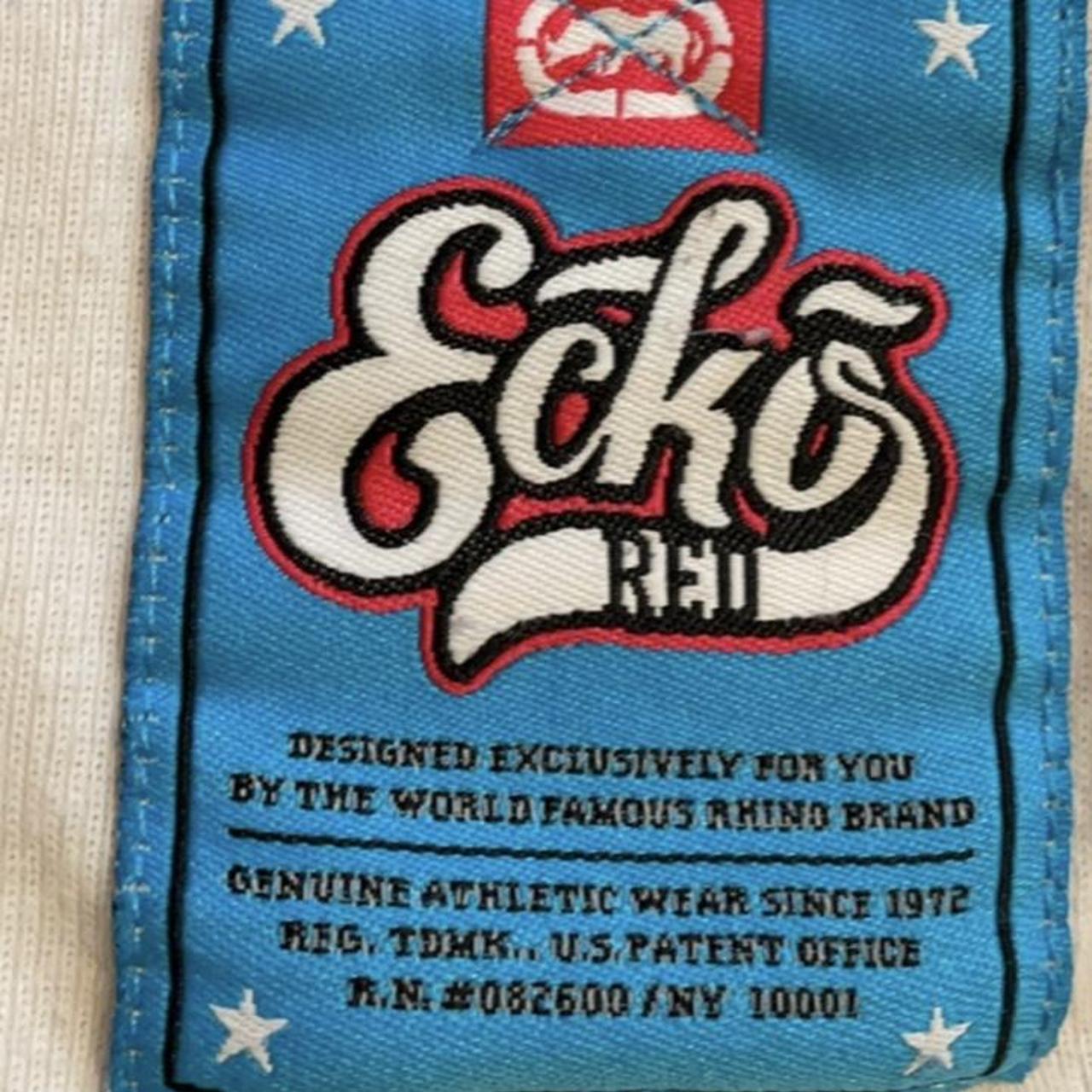 Y2k era 2000s ecko red 3/4 sleeve v neck cropped... - Depop